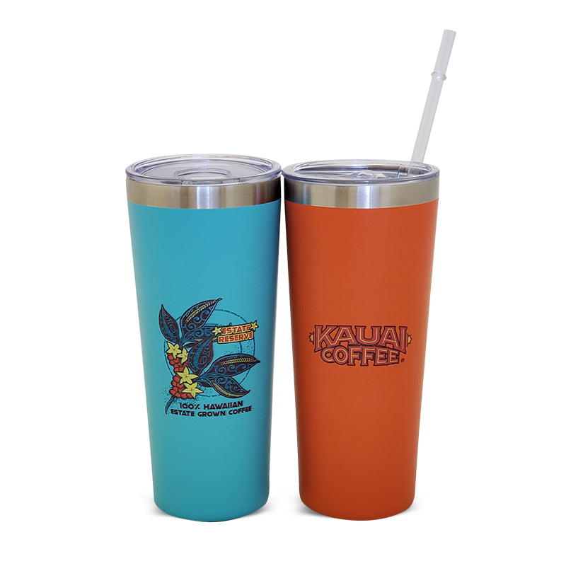 Kauai Coffee Stainless Steel Mug-Jason Kuehu Tribal Design - 16 oz